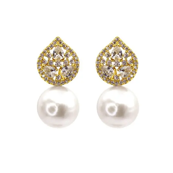 VICSTONENYC FINE JEWELRY Akoya Pearl Drop Earrings - Gold