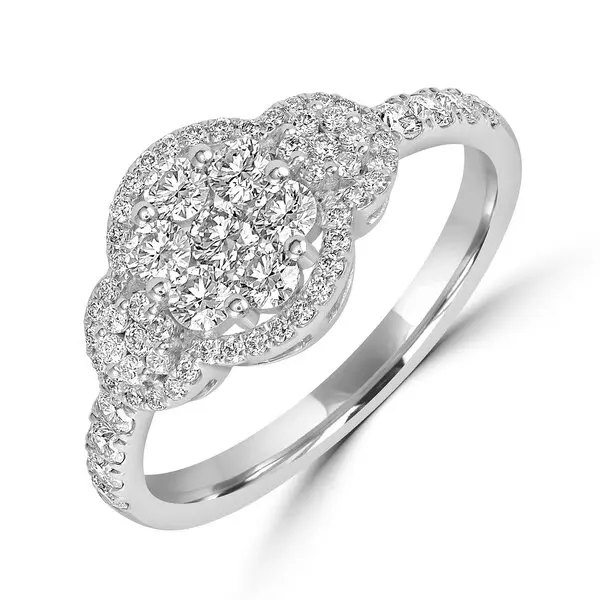 ARTISAN 18k Gold Diamond Cluster Halo Ring - White