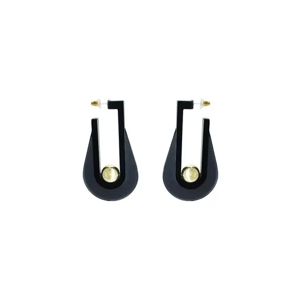 GISSA BICALHO Acrylic Drop Earrings - Black/grey