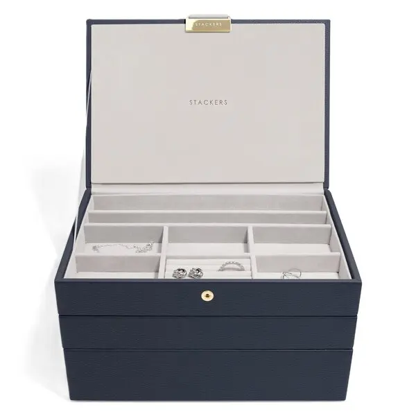 STACKERS Jewellery Box Set Of Three - Blue