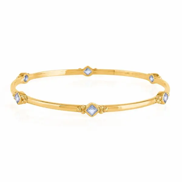 CHARLOTTE'S WEB JEWELLERY Divinity Princess Blue Topaz Bangle - Gold