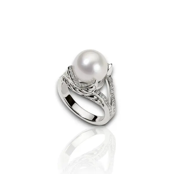 DANEILA LÉON Sterling Pearl And Lab-grown Diamond Ring - Silver