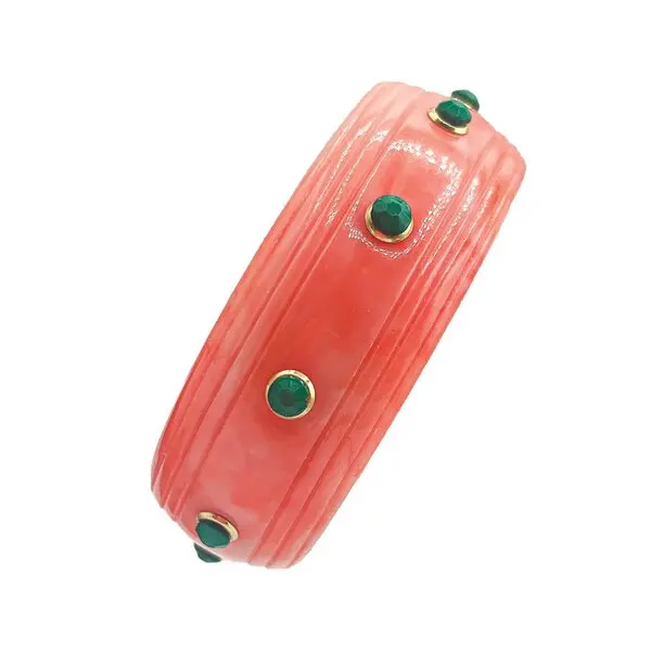 MICHAEL NASH JEWELRY Resin And Jade Stone Bangle - Orange/green