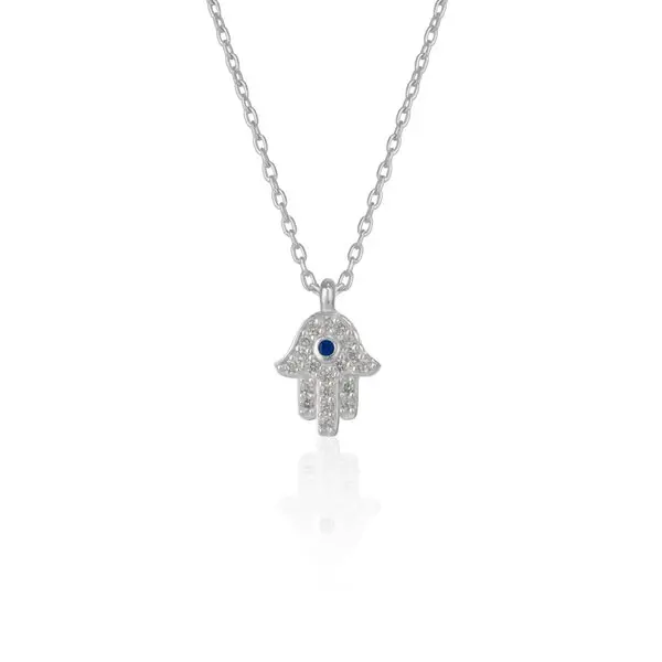 SPERO LONDON Hamsa Hand Sterling Necklace - Silver