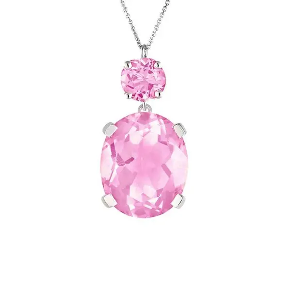 AUGUSTINE JEWELS Pink Topaz Drop Necklace - Pink/gold