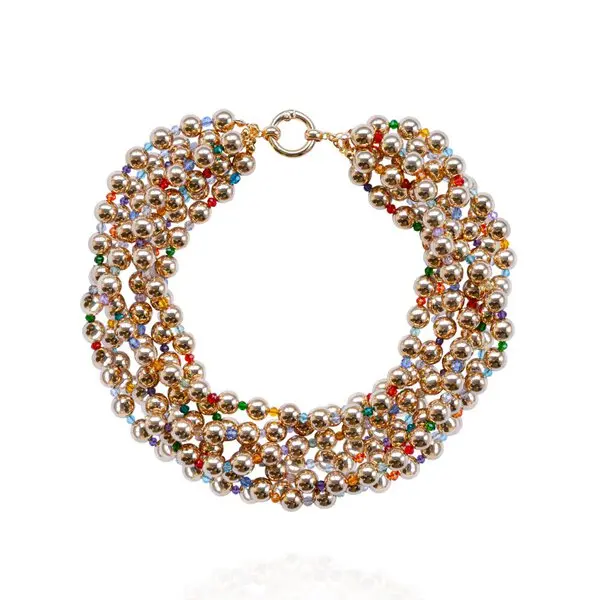 SAULE LABEL Ilka Gumdrop Necklace Stack - Gold