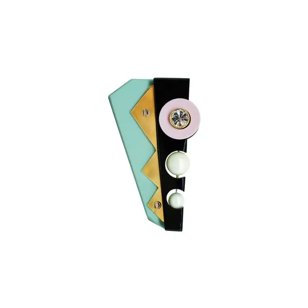 GISSA BICALHO Handmade Acrylic Brooch - Green