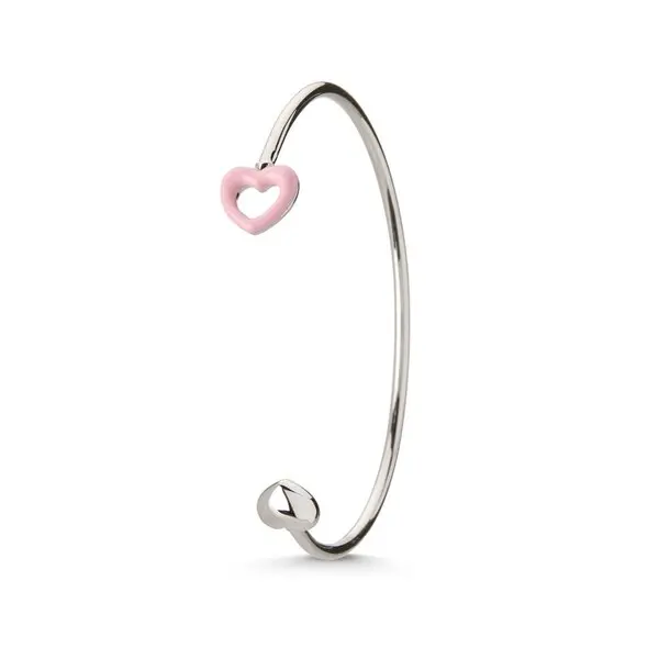 DOLCETTO DESIGNS Cometa Enamel Heart Bangle - Silver