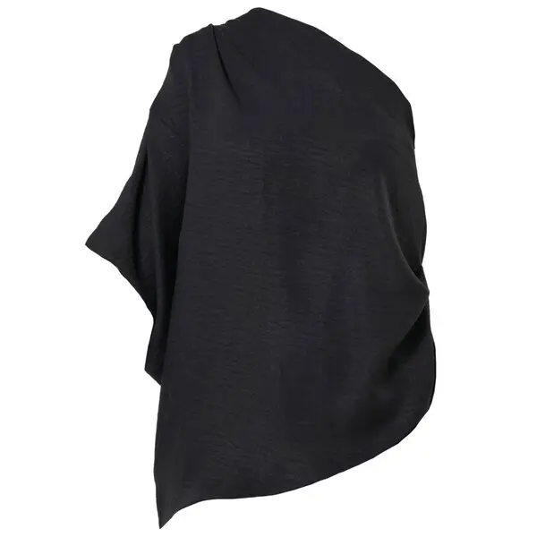 METAMORPHOZA Asymmetric Draped Top - Black