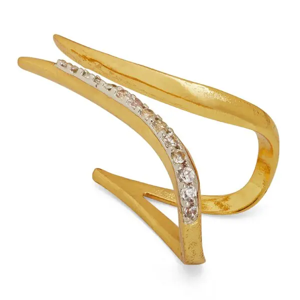 DHWANI BANSAL Adjustable Sinna Ring With Zirconia - Gold/white