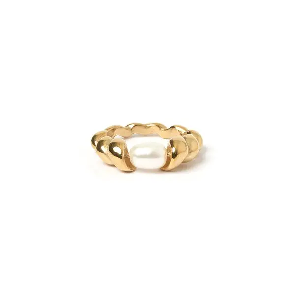 ARMS OF EVE Riviera Gold & Pearl Ring - Gold/white