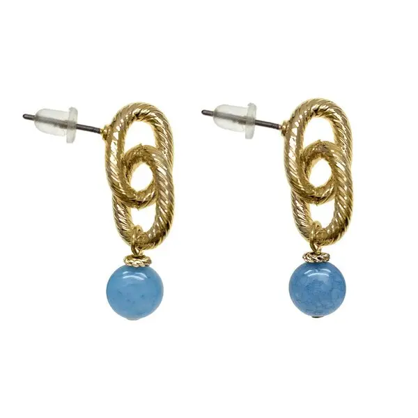 FARRA Aquamarine Dangle Earrings - Blue