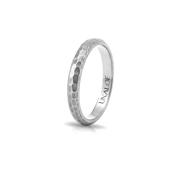 UNALOE Hammered Sterling Band Ring - Silver