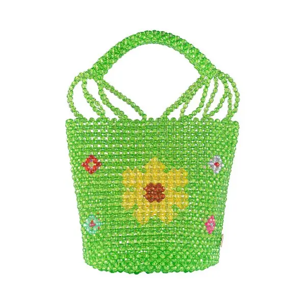 TILLIE BEADS Daisy Beaded Bucket Bag