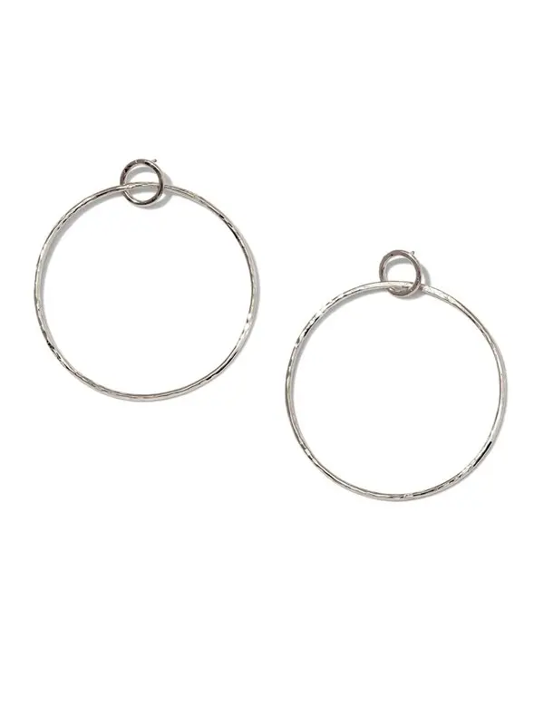 JAREDJAMIN Ellen Textured Hoop Earrings - Silver