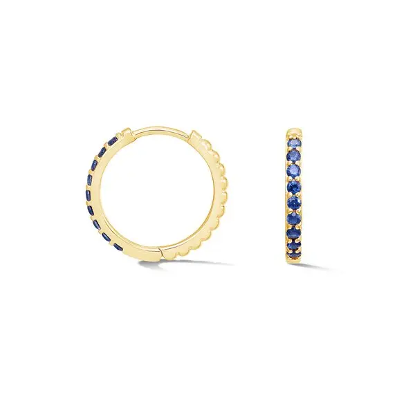 DOWER & HALL Large Lumiere Vermeil Hoops With Sapphires - Gold