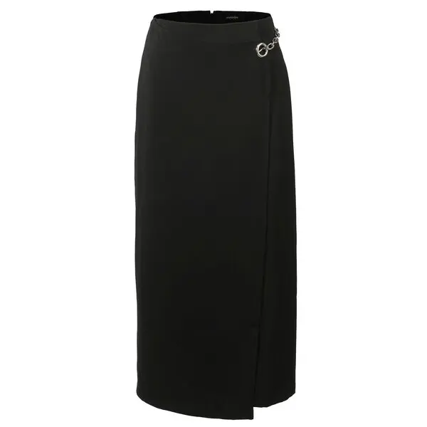 SMART AND JOY Midi Wrap Skirt With Buckle Detail