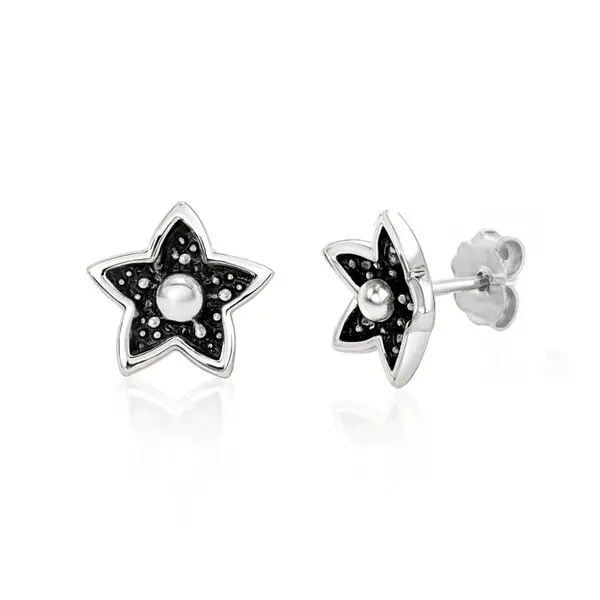 UNALOE Sterling Star Flower Stud Earrings - Silver