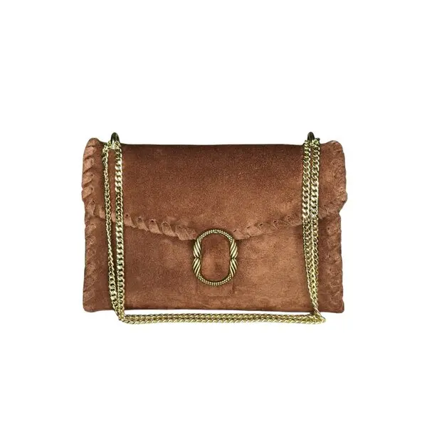 RUJ HERITAGE Suede Shoulder Bag - Brown