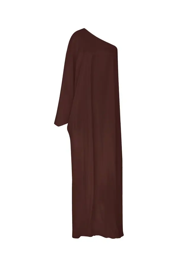 NAZLI CEREN One-shoulder Maxi Dress - Brown
