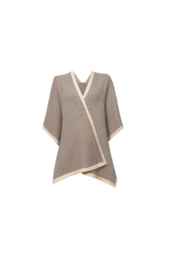 JAMES LAKELAND Chevron Knit Wrap - Brown