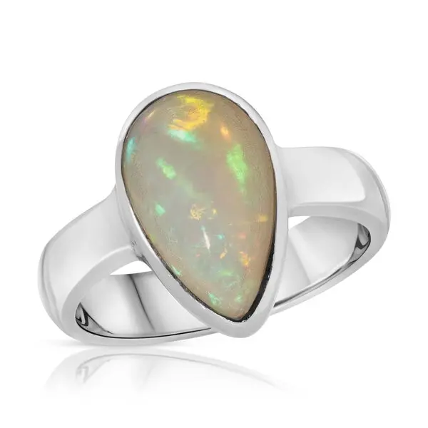 GLAMROCKS JEWELRY Welo Opal Gemstone Ring - Silver