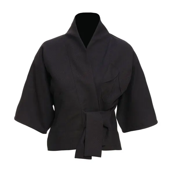 MOE Diagonal Wool Vest Jacket With Front Pocket - Blue