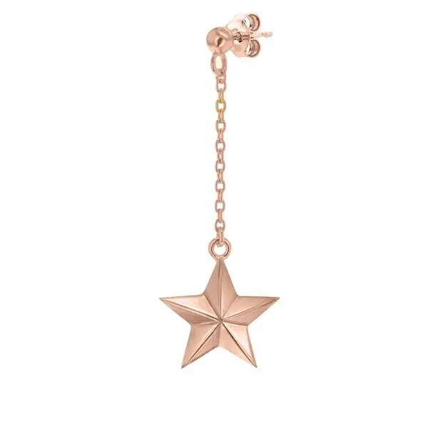 TRUE ROCKS 18kt Plated Star Drop Earring - Rose Gold
