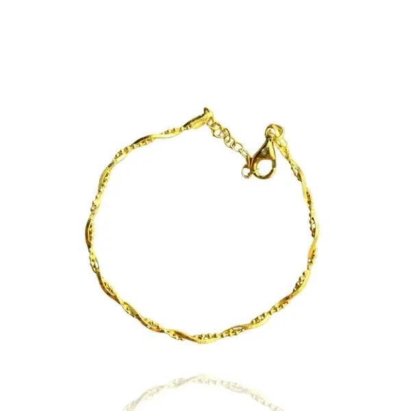SPERO LONDON Bead Chain Twisted Sterling Silver Bracelet - Gold