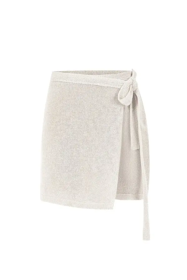SALANIDA 100% Linen Wrap Skirt - White