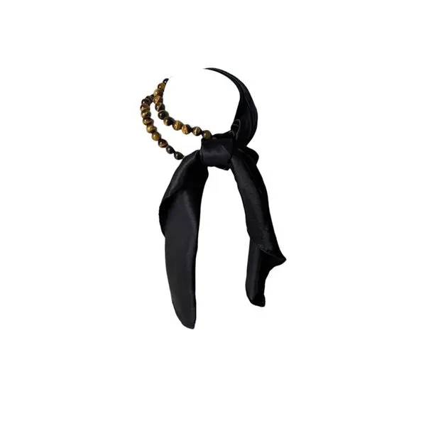 A'MISS Muse Scarf Necklace - Brown/black