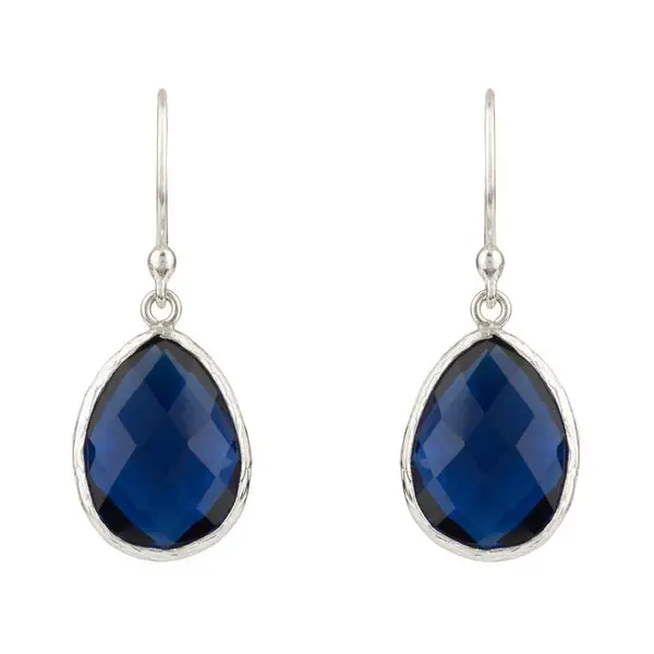 LATELITA Petite Drop Earrings Sapphire Hydro Silver - Silver/blue