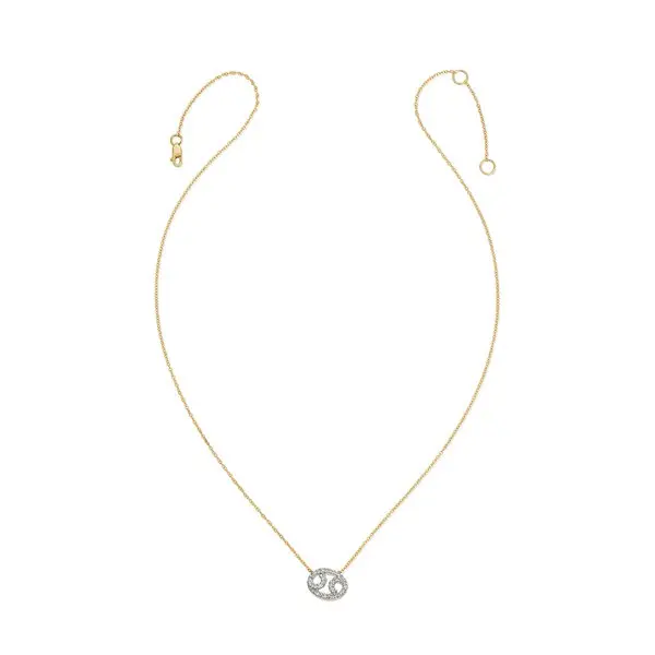 HEATHER HAWKINS Horoscope Zodiac Cancer Diamond Necklace - Gold