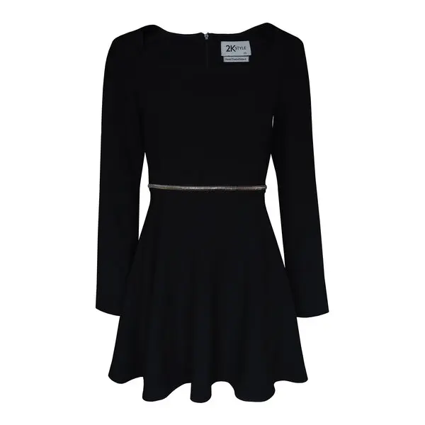 2KSTYLE Chain-embellished Skater Mini Dress