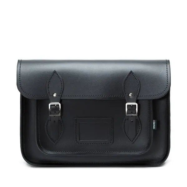 ZATCHELS Handmade Leather 16-inch Satchel - Black