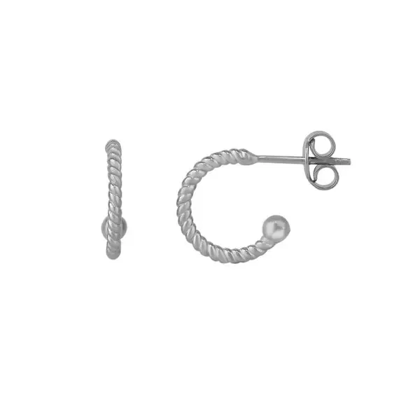SPERO LONDON Twisted Bead End Sterling Earrings - Silver