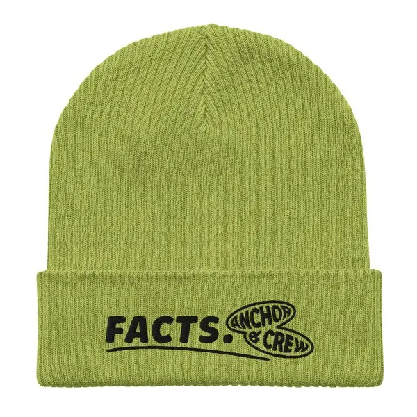 ANCHOR & CREW Facts Organic Cotton Embroidered Beanie - Green
