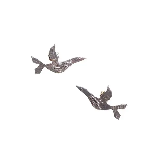 RAXADA Bird Stud Earrings - Silver