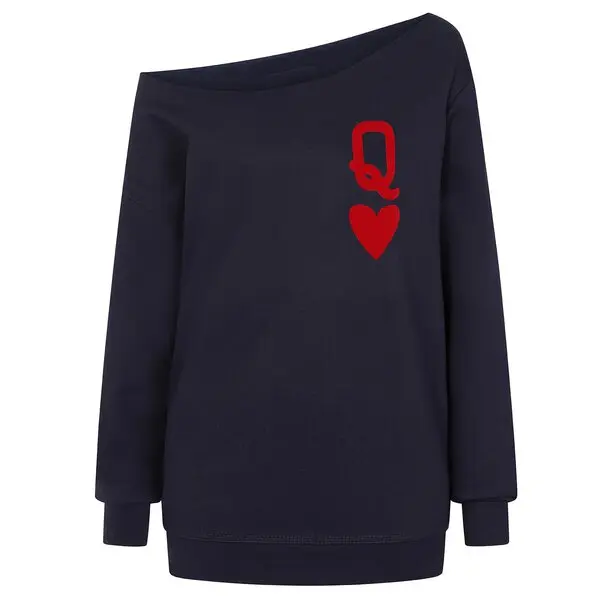 JAMES STEWARD Queen Of Hearts Oversized Sweatshirt - Blue