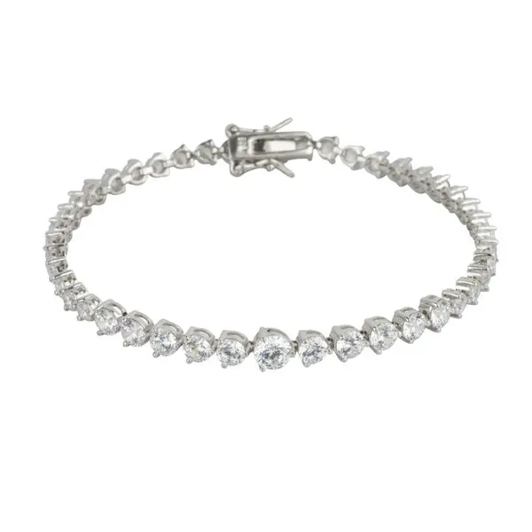 SPERO LONDON Gradual Gemstone Tennis Bracelet - Silver