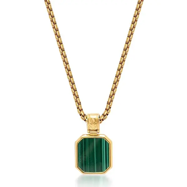 NIALAYA JEWELRY Gold-plated Malachite Pendant Necklace - Gold/green