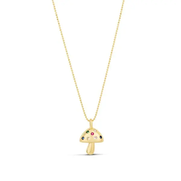 SHYMI Mushroom Charm Chain Necklace - Yellow