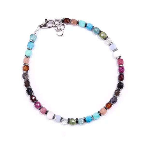 MINERALGEMS ✩ STUDIO Gemstone Bracelet - Black/blue/gray/orange/pink/red
