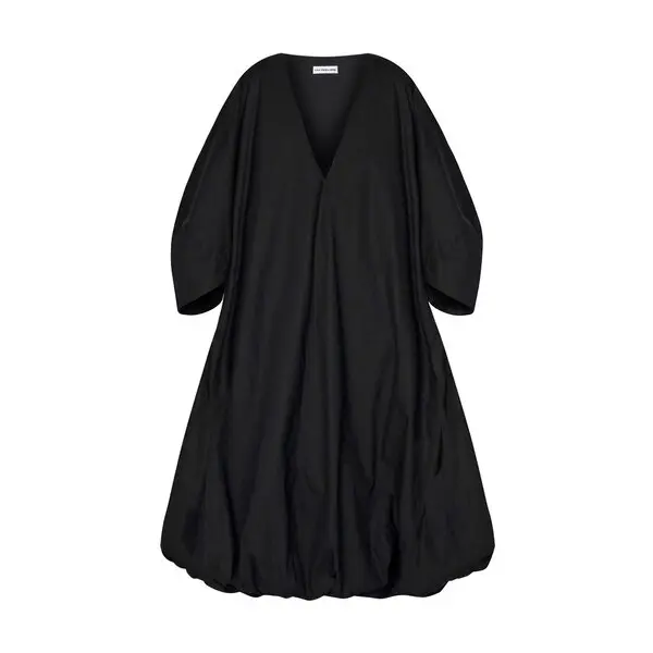 SANCTUMUM Kima Wabi Sabi Balloon Bottom Midi Dress - Black