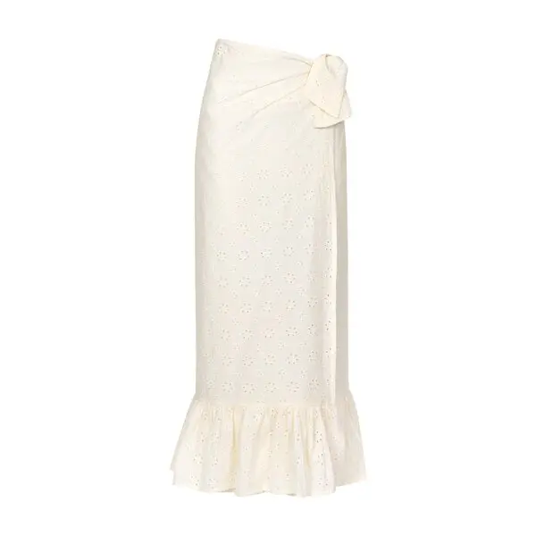 SUNSHINE TIENDA Ivory Eyelet Vienna Sarong - White