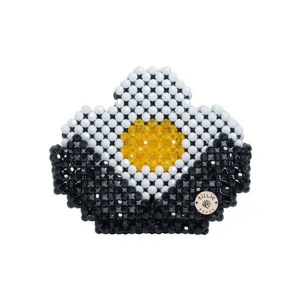 TILLIE BEADS Daisy Delight Bead Coaster Set - Black