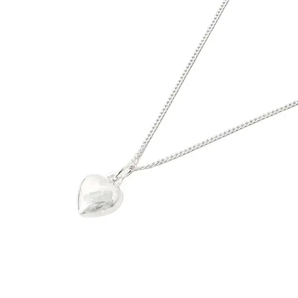 HARFI Minimalist Puffed Heart Sterling Necklace - Silver