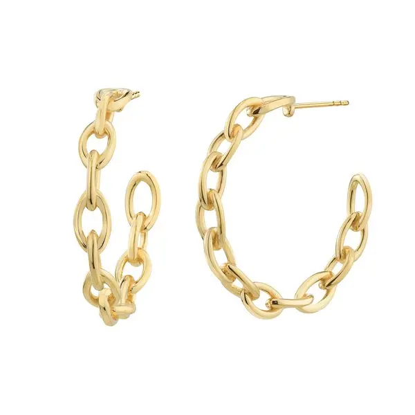 GOLD & HONEY Link Hoop Earrings - Gold