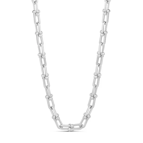 SHYMI U Shape Chain Necklace - Silver