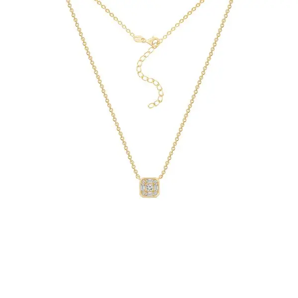 DIAMONBLISS Marilyn Monroe Cluster Square Necklace - Gold